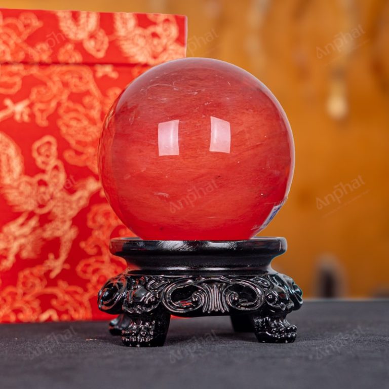 Quả Cầu Đá Núi Lửa Đỏ - 0,72kg - M2034072 - Đá Phong Thủy